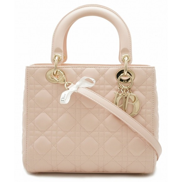 Dior | Bags | Christian Dior Cannage Lady Dior Handbag Light Pink ...